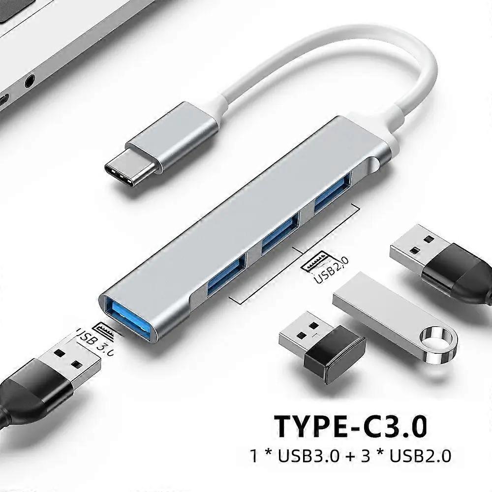 Mini 4-Port USB Type C Hub, USB 3.1 Multi-Splitter Adapter, 4-in-1 ...