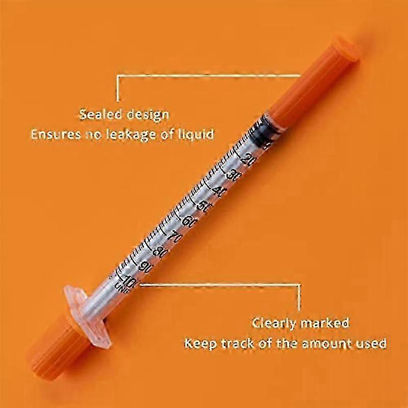 50-Pack 1ml Syringes with 30G Needles (8mm Length) - Individually ...