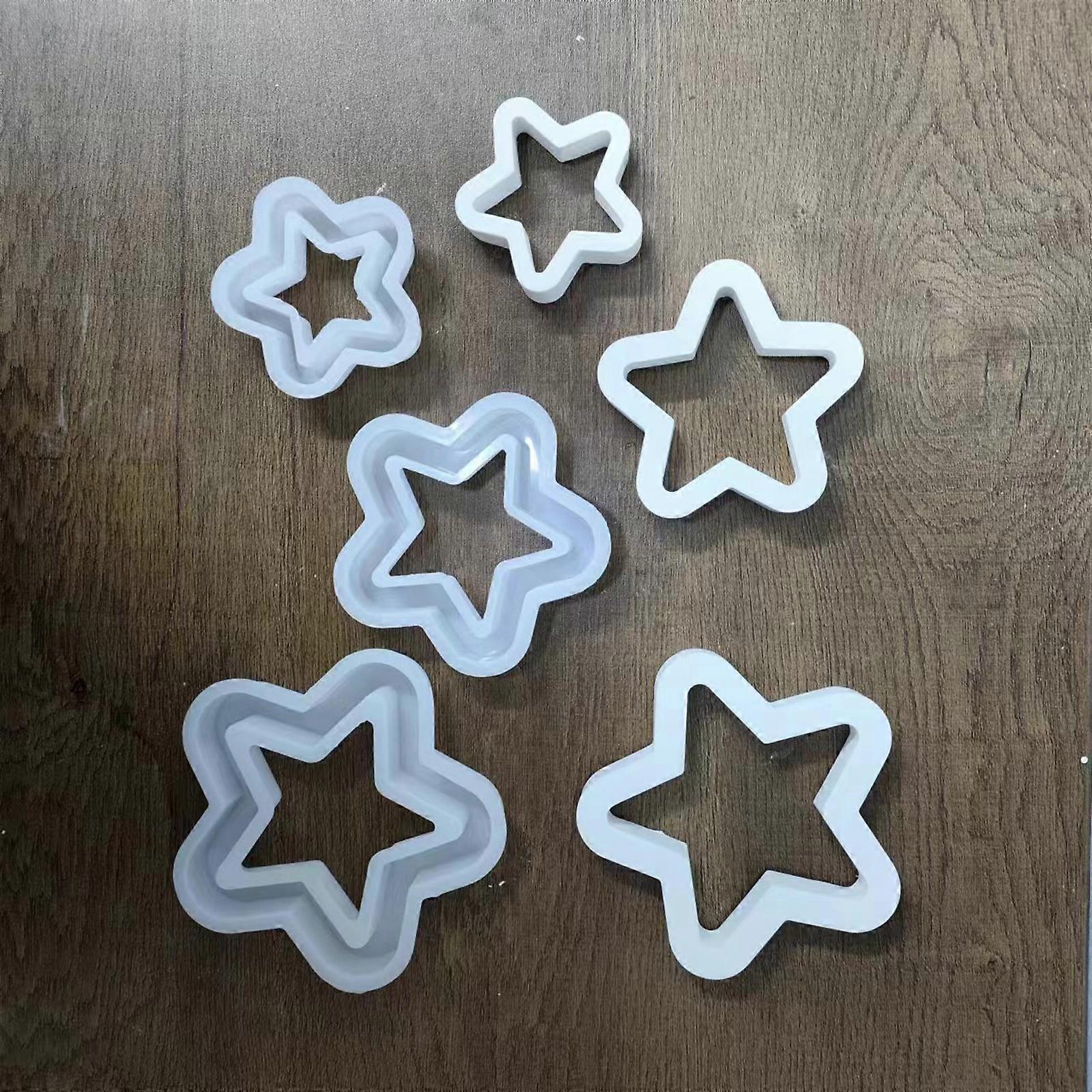 3Pcs Hollow Out Star Molds, Star Shaped Silicone Molds for DIY Room ...