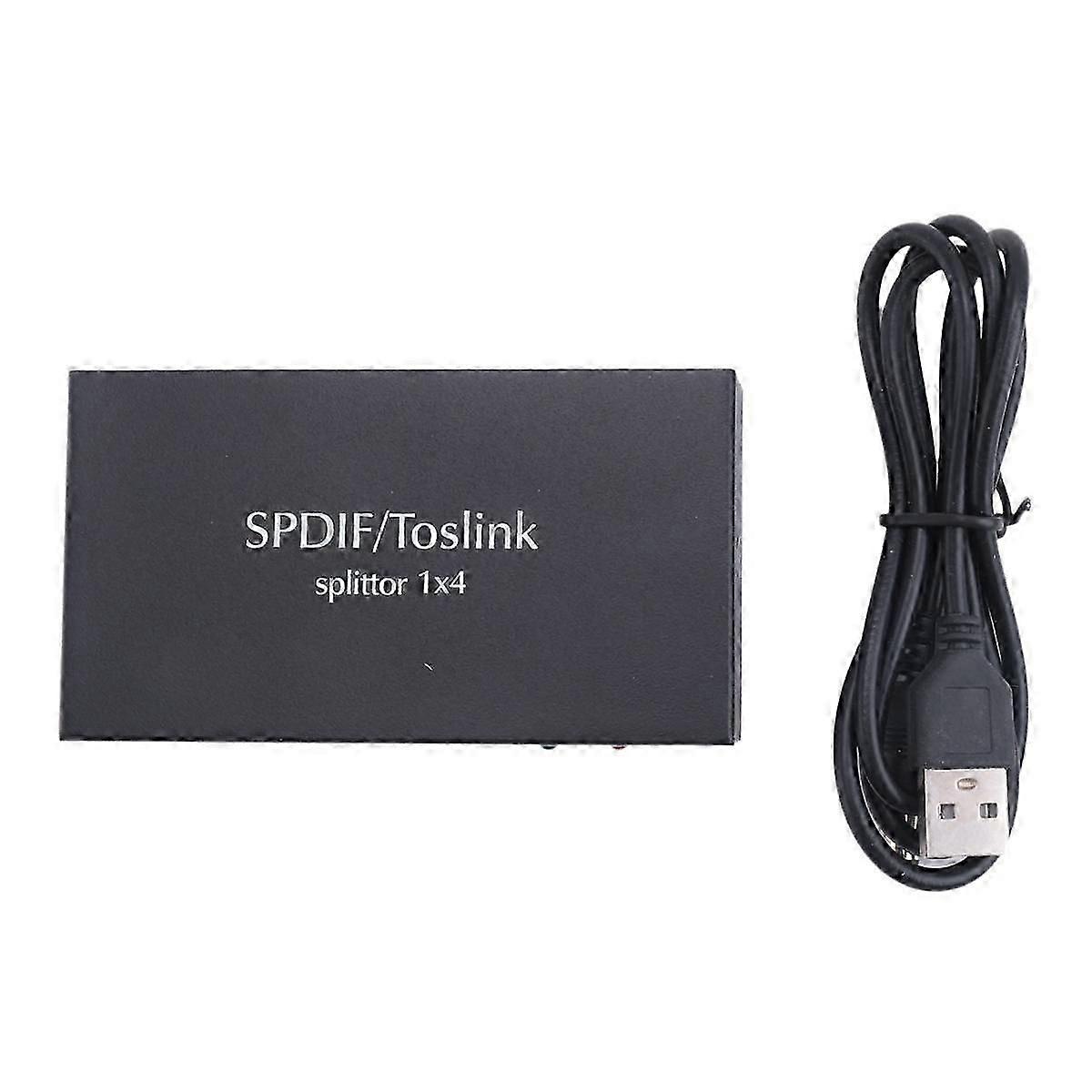 Digital Optical Audio 1x4 Splitter Digital Spdif Toslink Optical Fiber ...