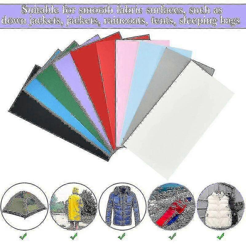 10pcs No-Sew Self-Adhesive Down Jacket Repair Patches with Stencil ...