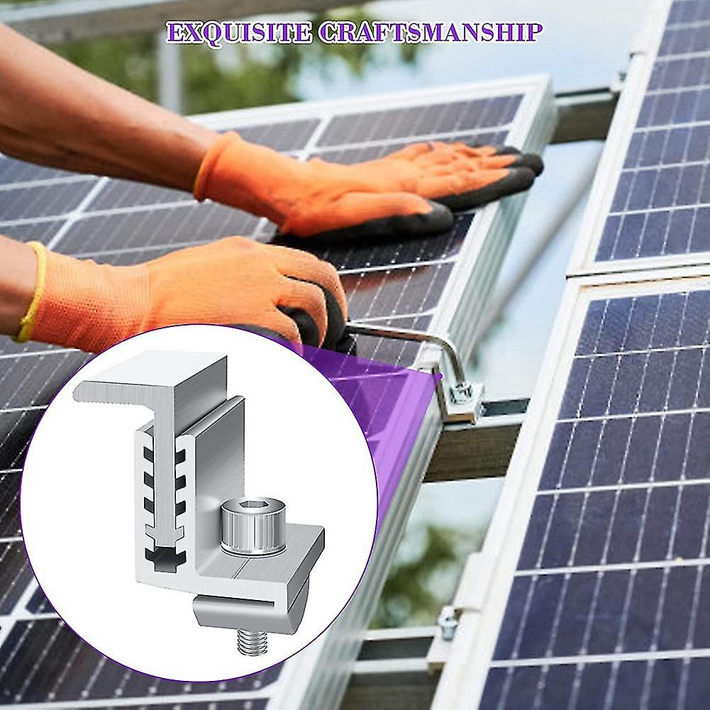 4 Packs Solar Panel Mounting Brackets Adjustable End Panel Clamp ...