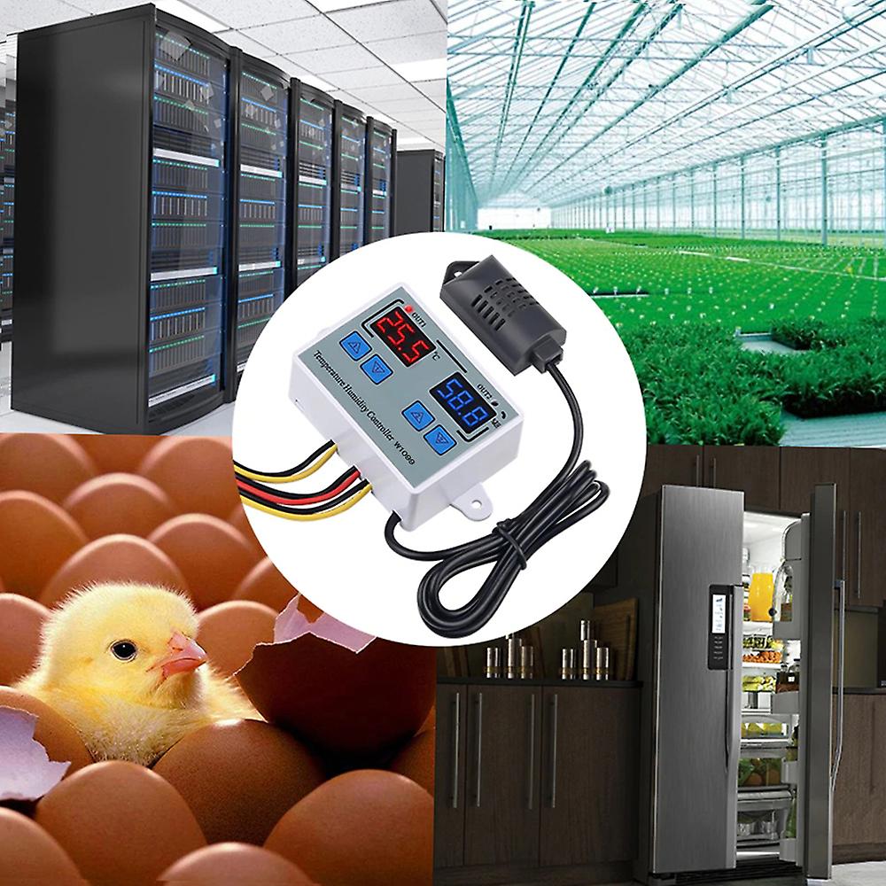 Dual Digital Temperature Humidity Controller Home Fridge Thermostat ...