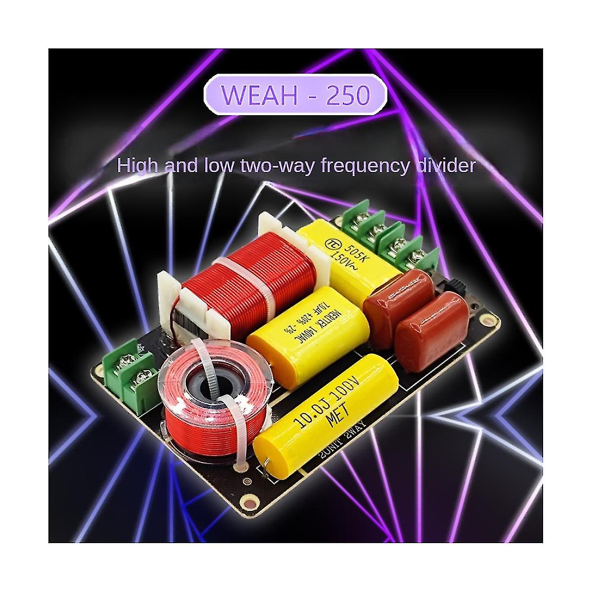 2pcs Weah-250 250w 2 Way Frequency Divider Tweeter Bass Crossover Filter Diy Speaker Filter ...
