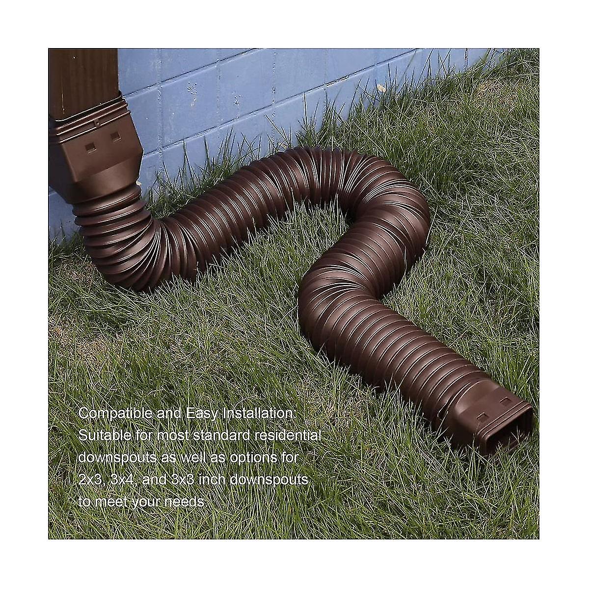 2 Pcs Rain Gutter Downspout Extensions Flexible Drain Downspout ...