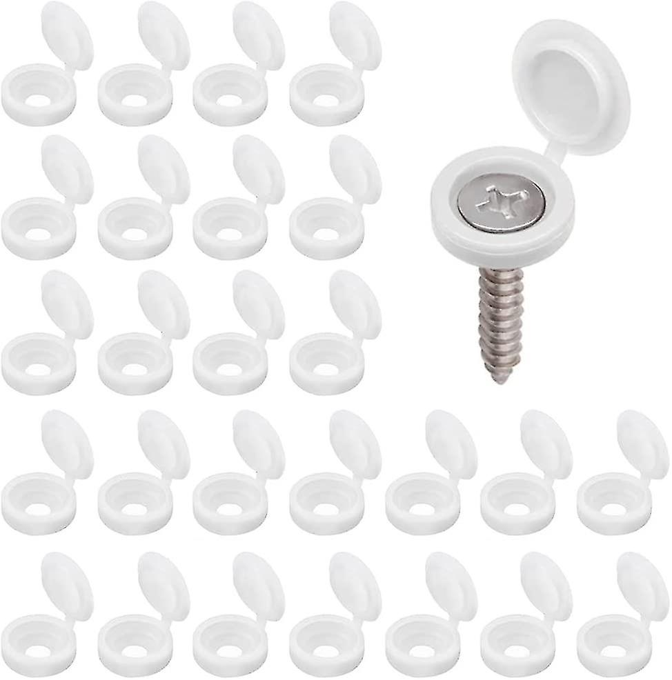 100 Pieces 14mm*5mm Diameter Drilling Hole Plugs Round Clear White ...