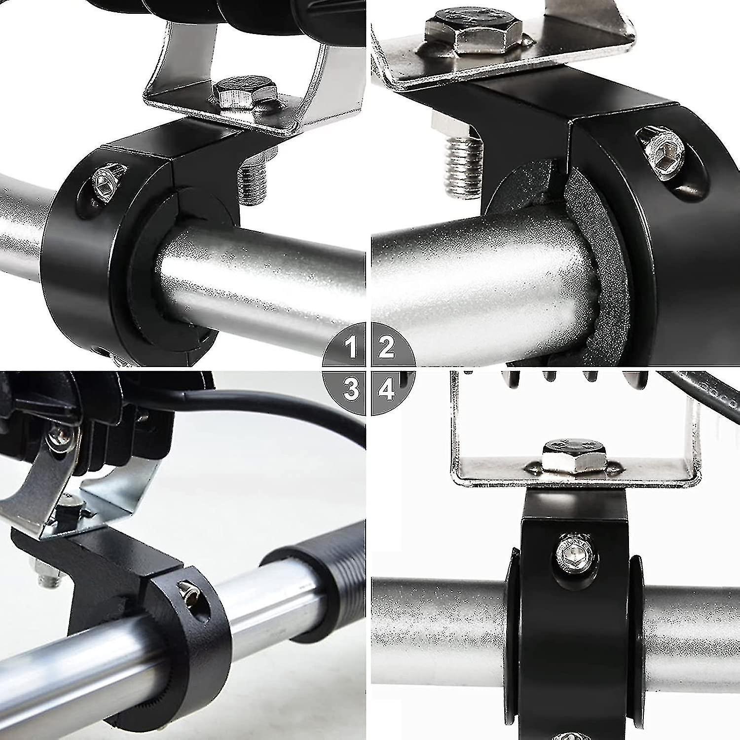 2pcs Light Bar Mounting Brackets Universal Work Light Tube Clamp Bull ...