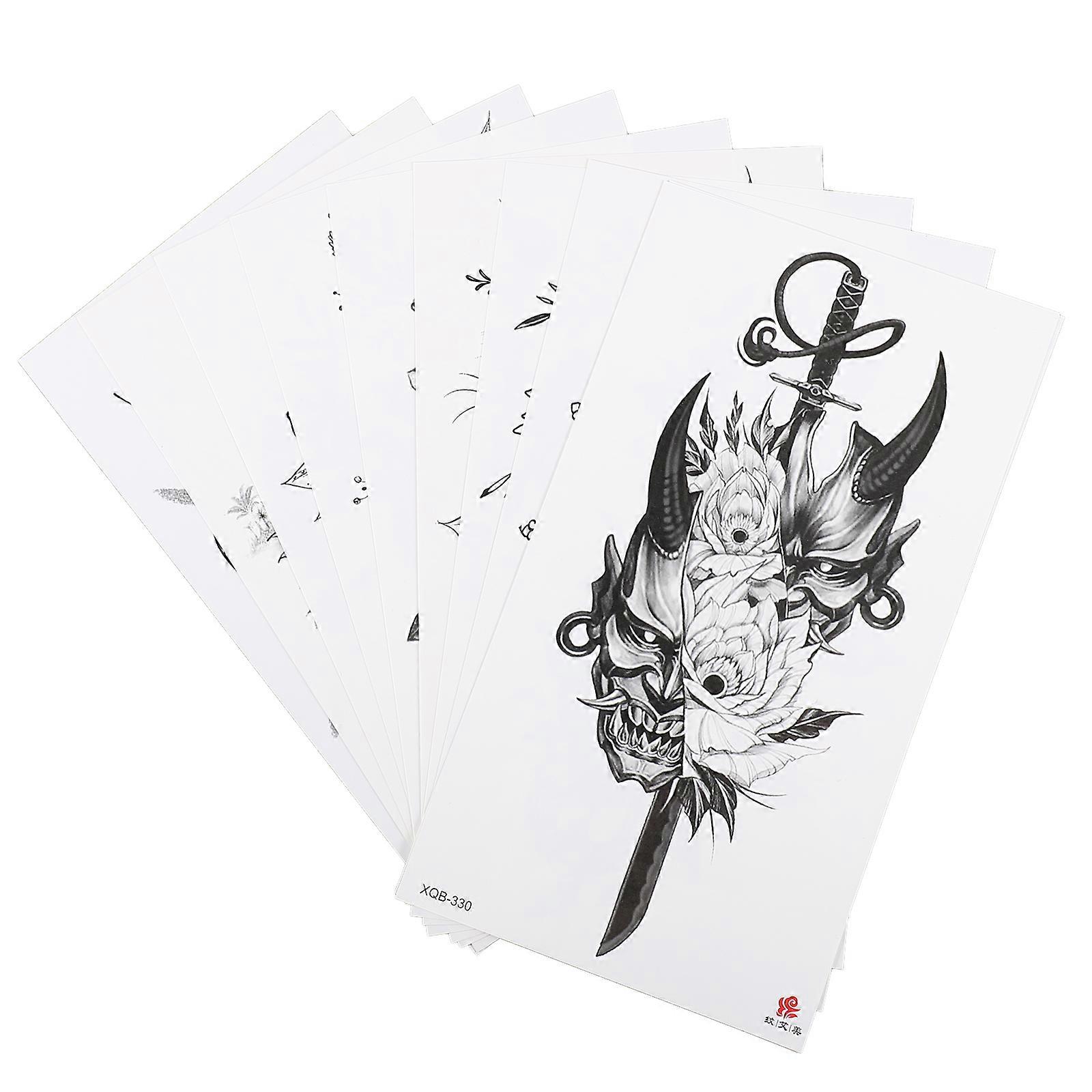 10 Sheets Arm Stickers Full Arm Temporary Tattoos Decorative Body ...