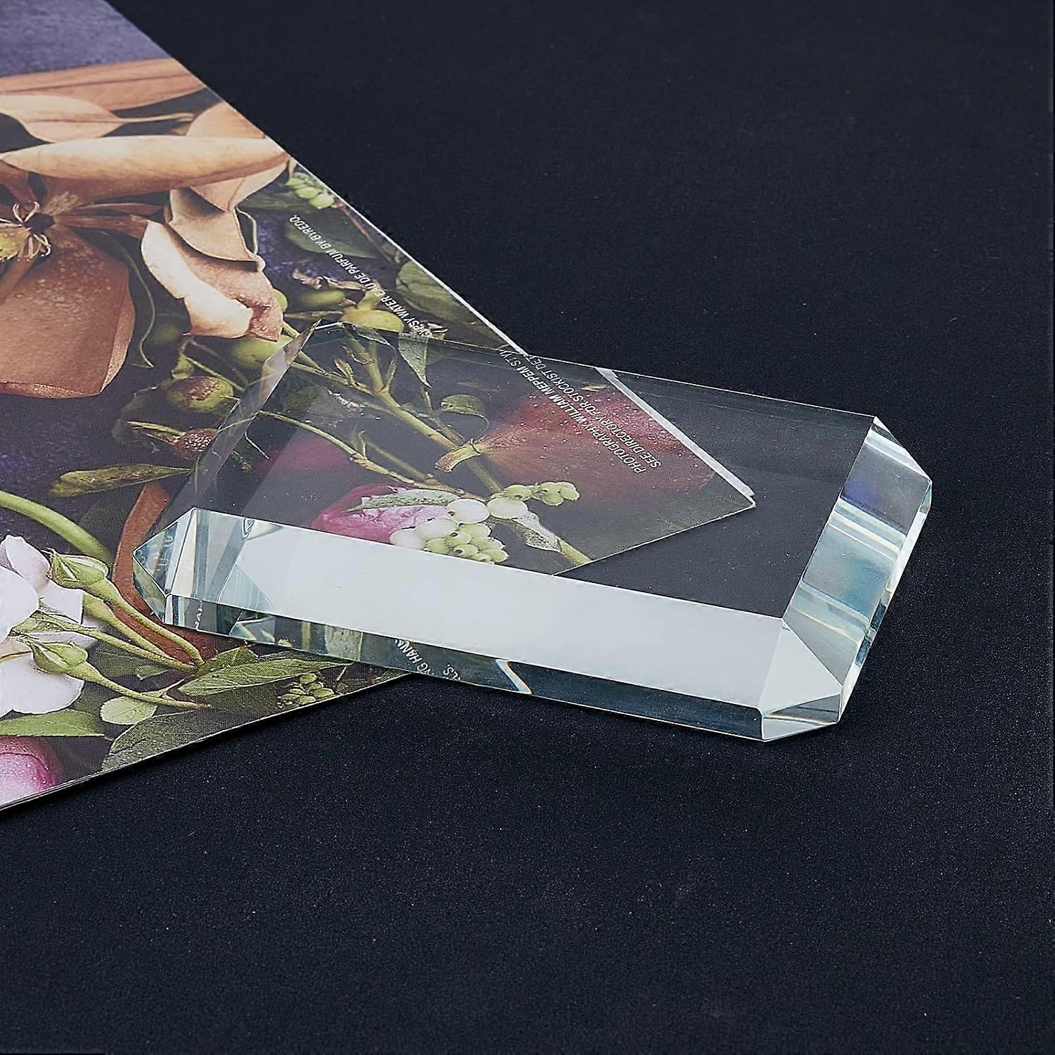 Clear Glass Paperweight Rectangle Glass Paperweights Faceted Blank ...