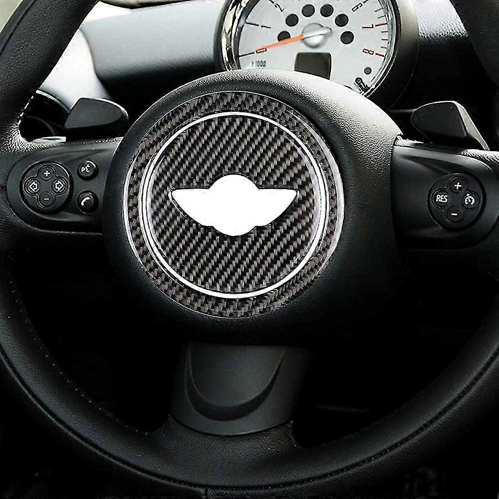 Carbon Fiber Steering Wheel Cover Sticker Compatible Mini Cooper R55 ...