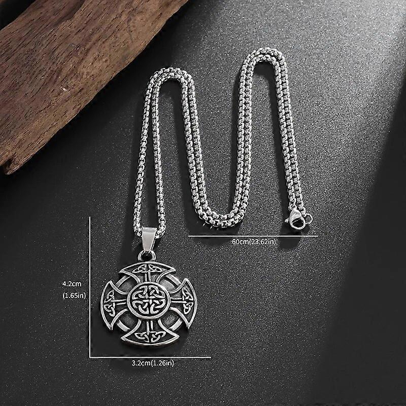Celtic Knot Cross Shield Pendant Trinity Knot Irish Symbol Necklace Men ...