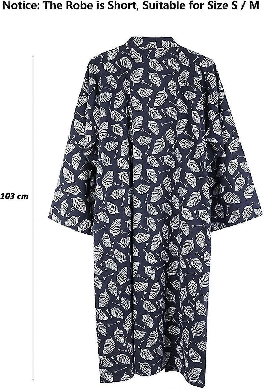 Men's Kimono Robes Cotton Dressing Gown Khan Steamed Clothing Bathrobes Long Sleeve Sleepwear ...