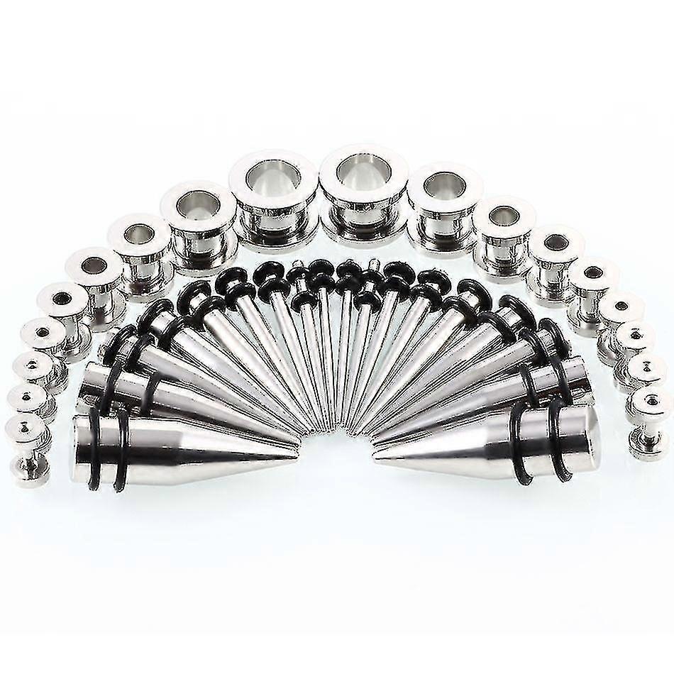 36pcs Stainless Steel Ear Stretching Kits Thread Ear Tunnels Plugs ...