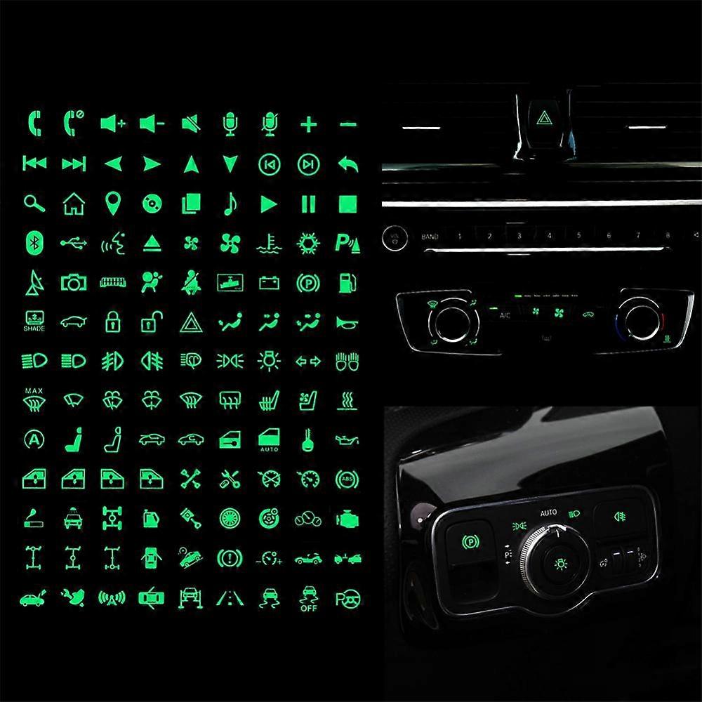 Luminous Car Stickers Instrument Panel Button Sticker PVC Truck ...