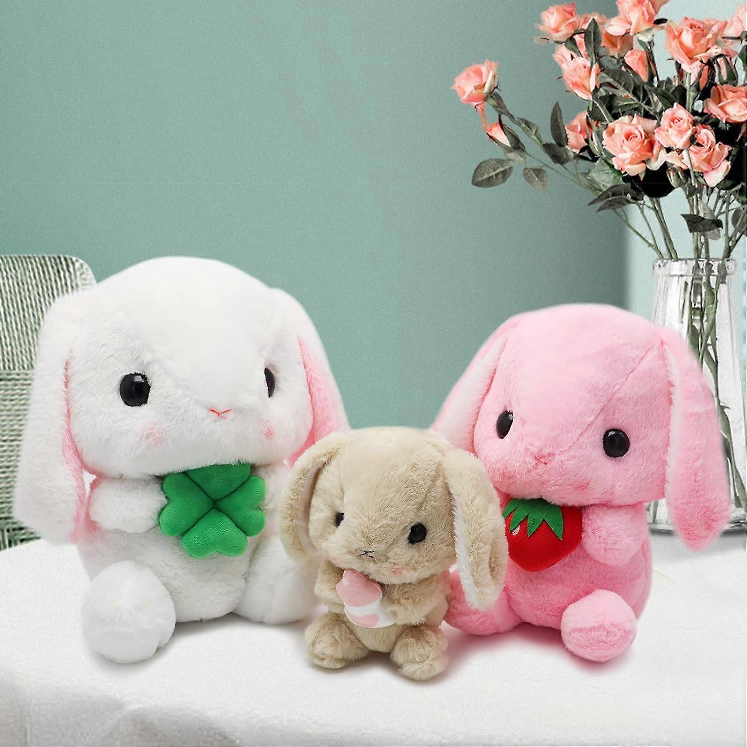 Bunny Stuffed Animal Easter Eared Rabbit Plush Cuddly White Bunny ...