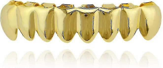 2024 New 18k Gold Plated Hip Hop Teeth Grillz Caps - 8 Teeth Mouth Top ...