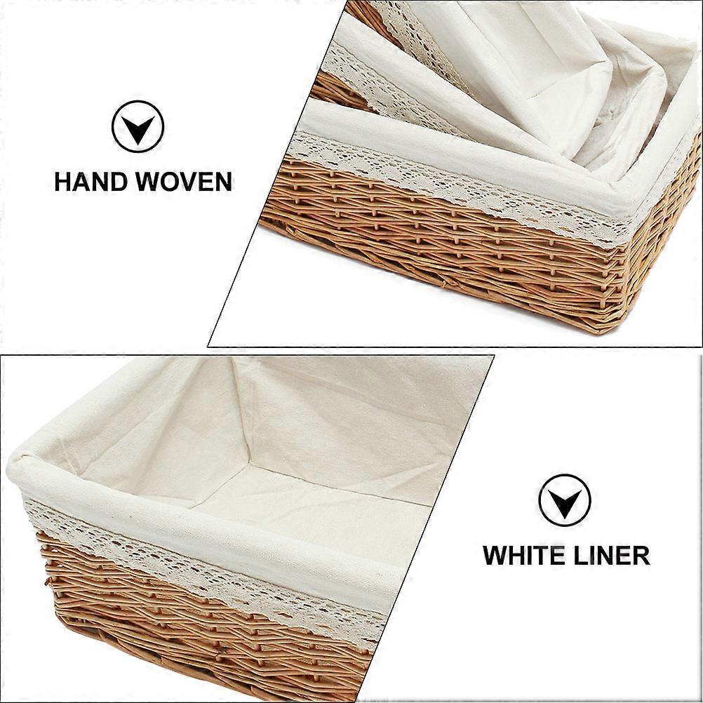 35 *25*13cm Rectangle Tray Wicker Food Basket Rattan Storage Basket ...