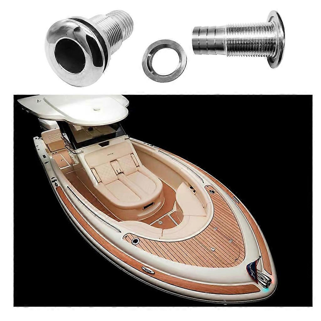 Straight Thru-Hull Valve Fitting Stainless Bilge Pumpg Boat Marine ...