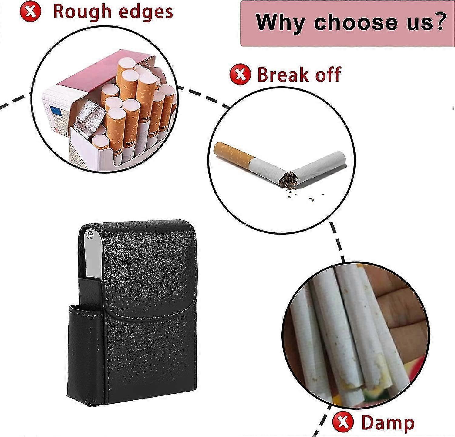 Cigarette case leather with lighter holder, cigarettes box cigarette ...