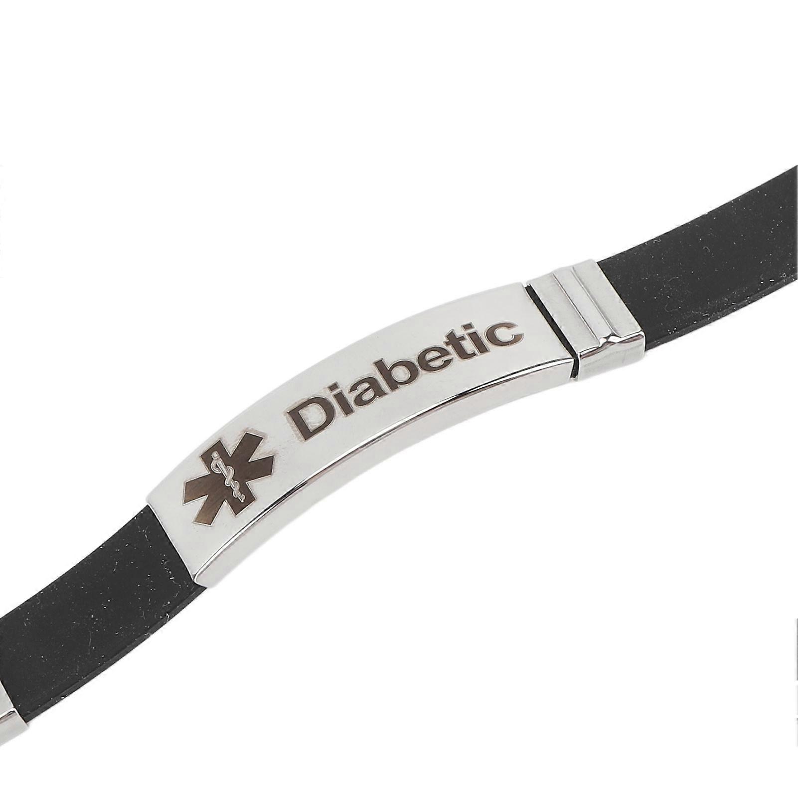 Diabetes Medical Alert Bracelet Emergency ID Adjustable Jewelry | Fruugo UK