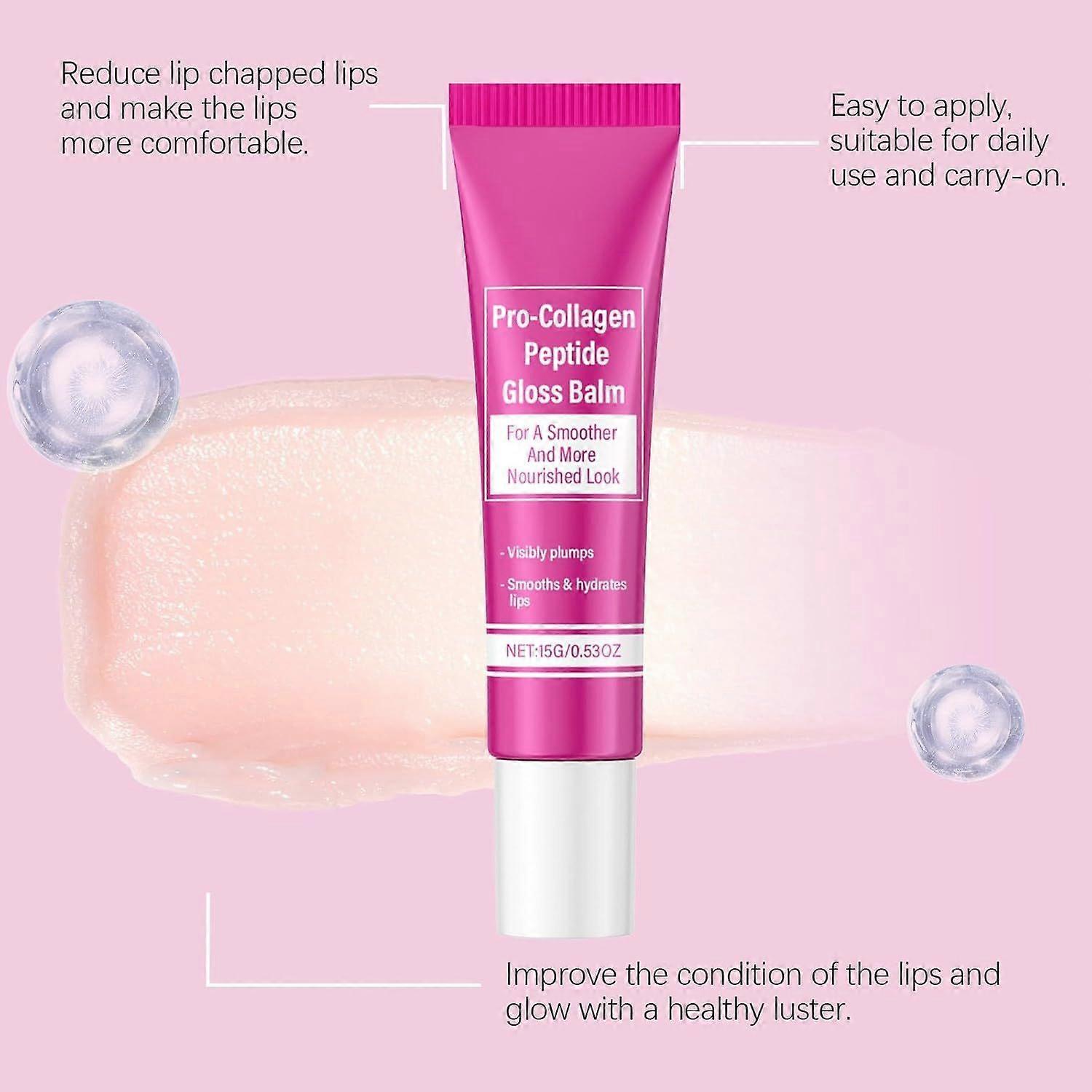 Pro-Collagen Peptide Lip Gloss Balm, Plumping and Hydrating Lip ...