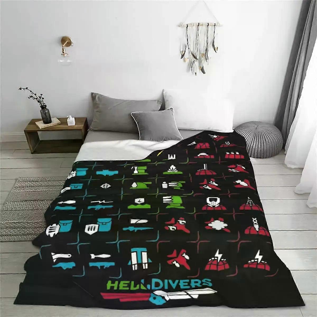 Comfort Helldivers Stratagem Icon Blanket Merch Room Decorative ...