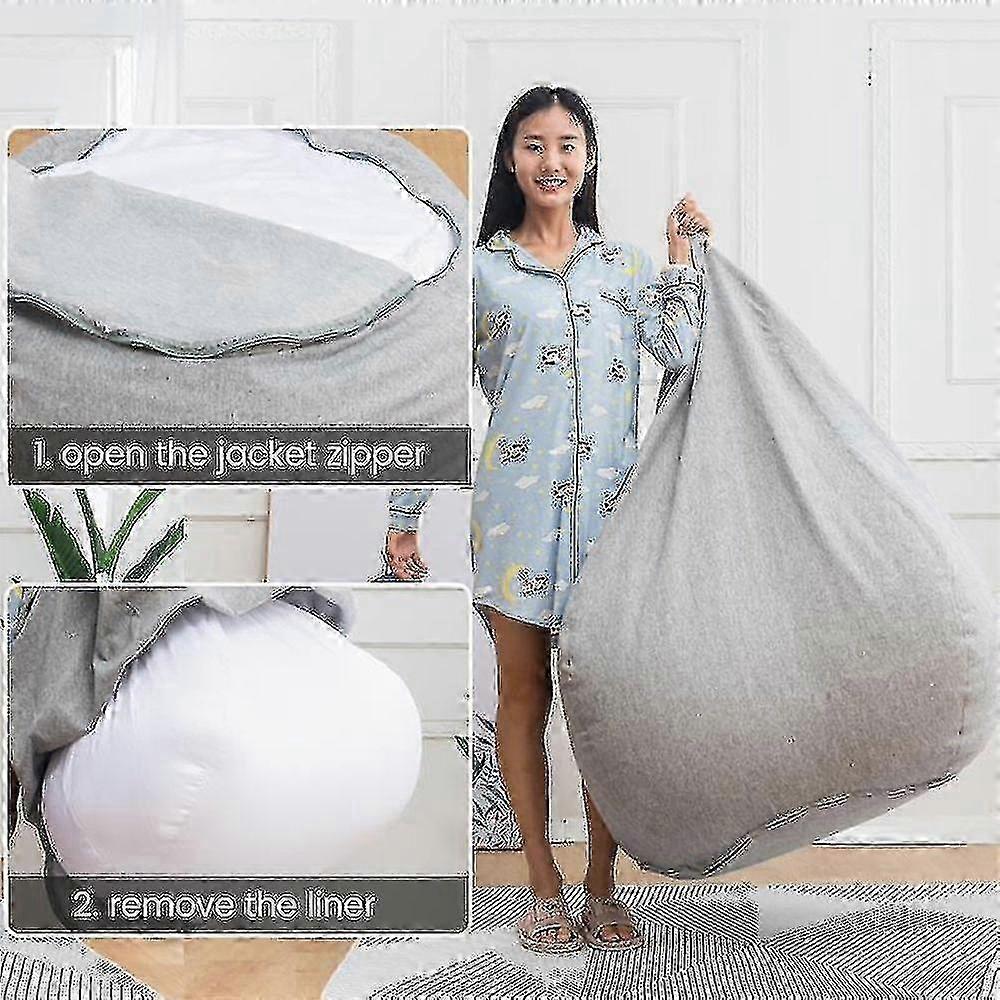 White Bean Bag Inner Liner - Stretch Polyester Mesh Cover | Fruugo UK