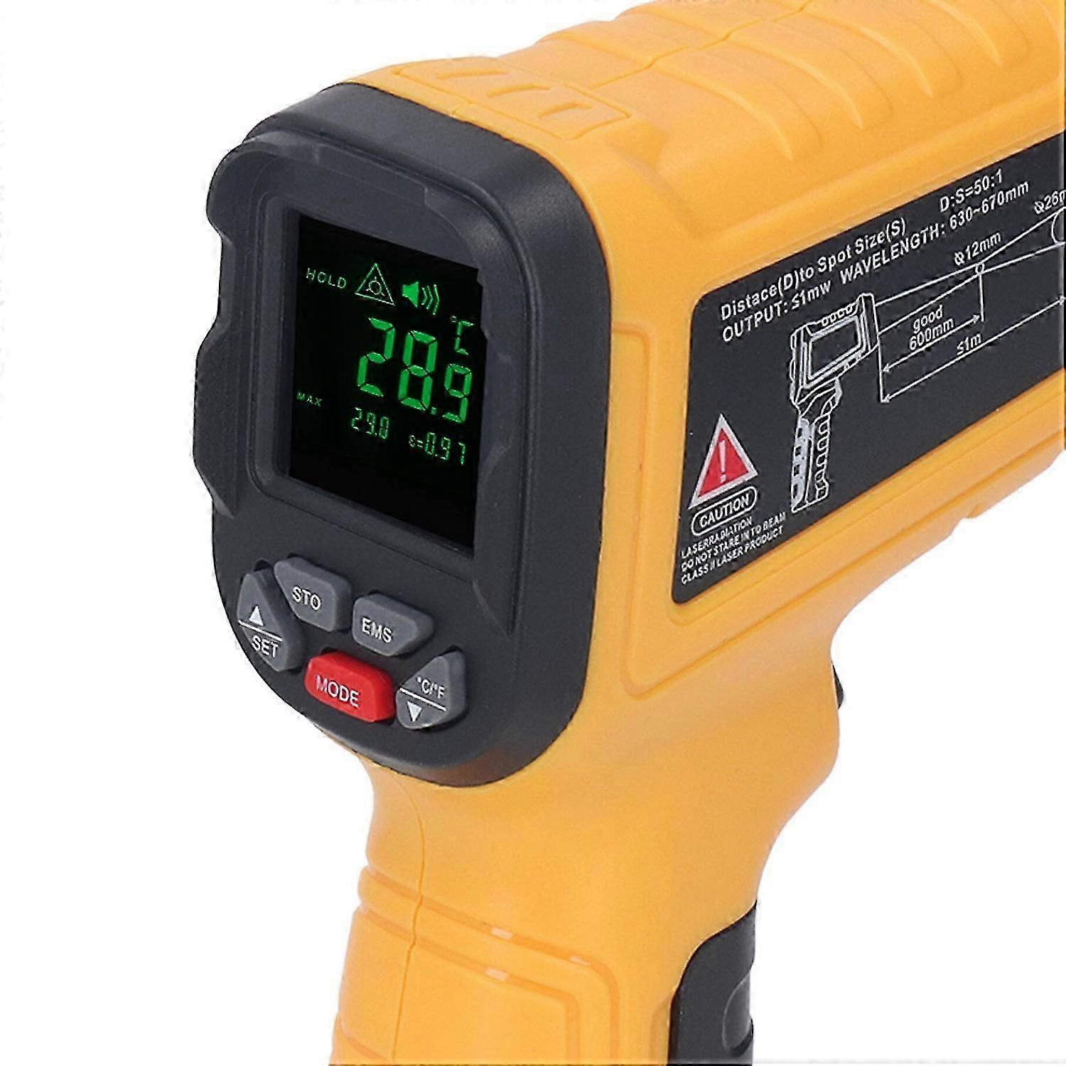 High Precision -50 to 1400 Infrared Thermometer Handheld Industrial LCD ...