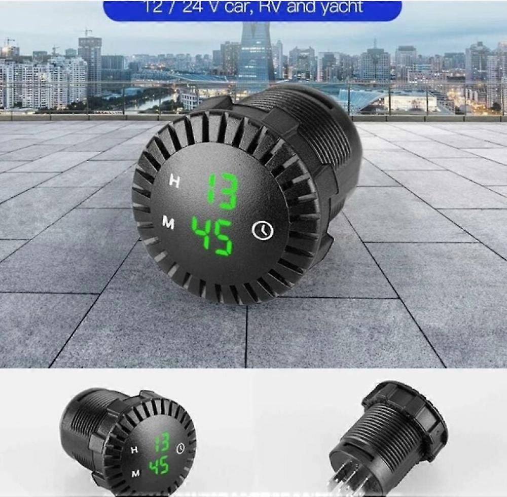 Car LED Clock Touch Clock Waterproof Car Digital Clock 12V/24V Mini LED ...