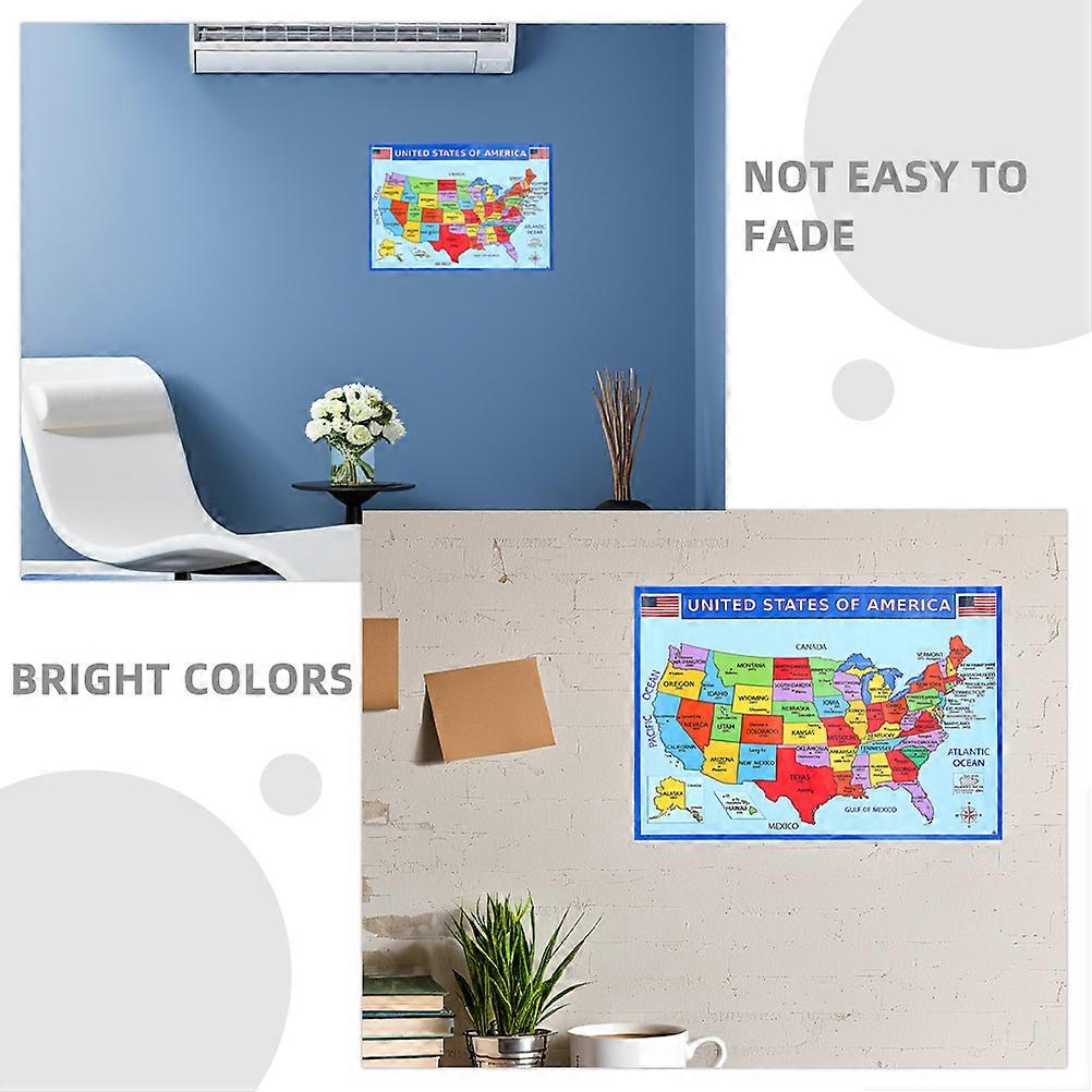 Wall Map For Kids Laminated Map Of Usa Artistic Design Educational And ...