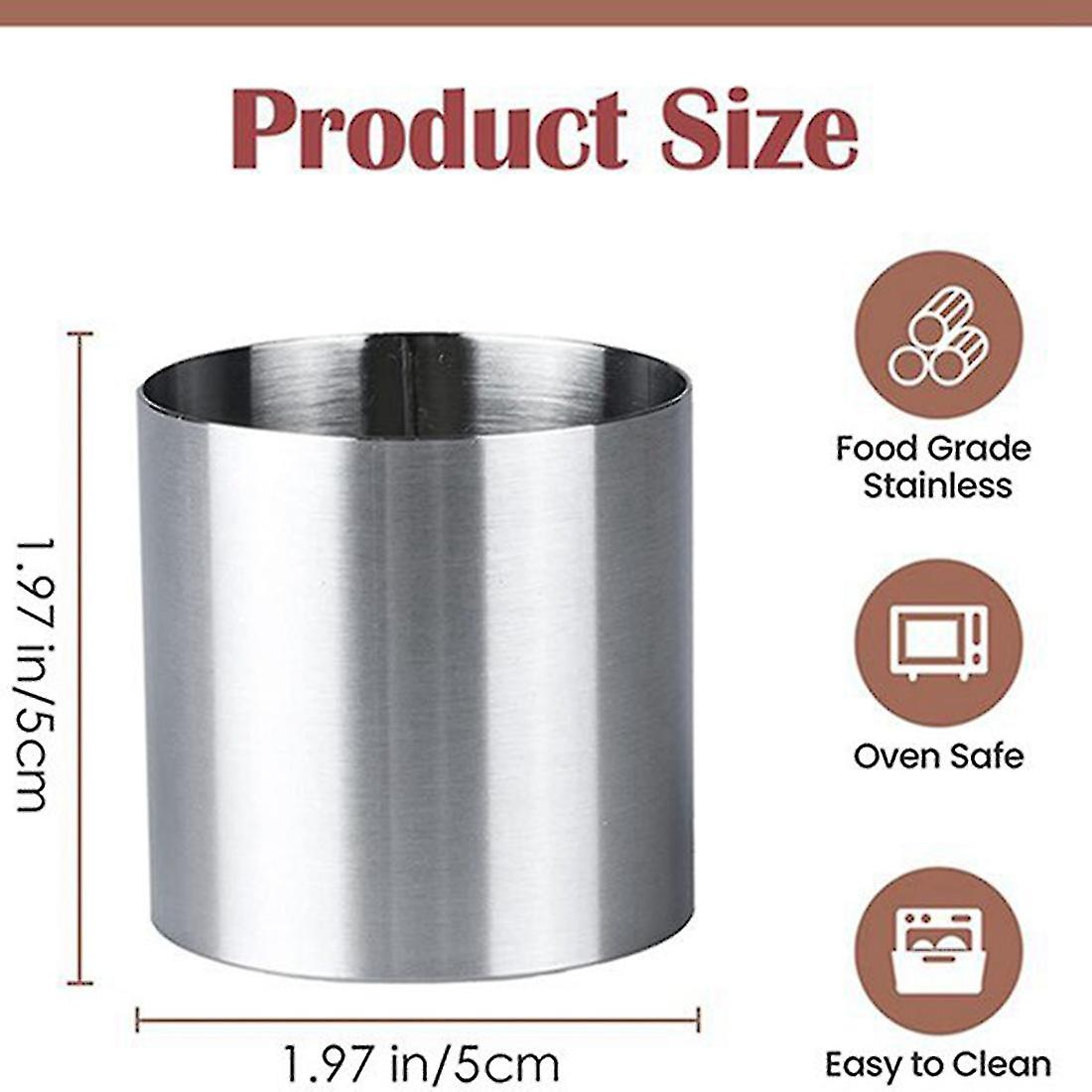 Stainless Steel Mousse Rings - Set Of 10 Round Biscuit Cutter Cake Mold ...