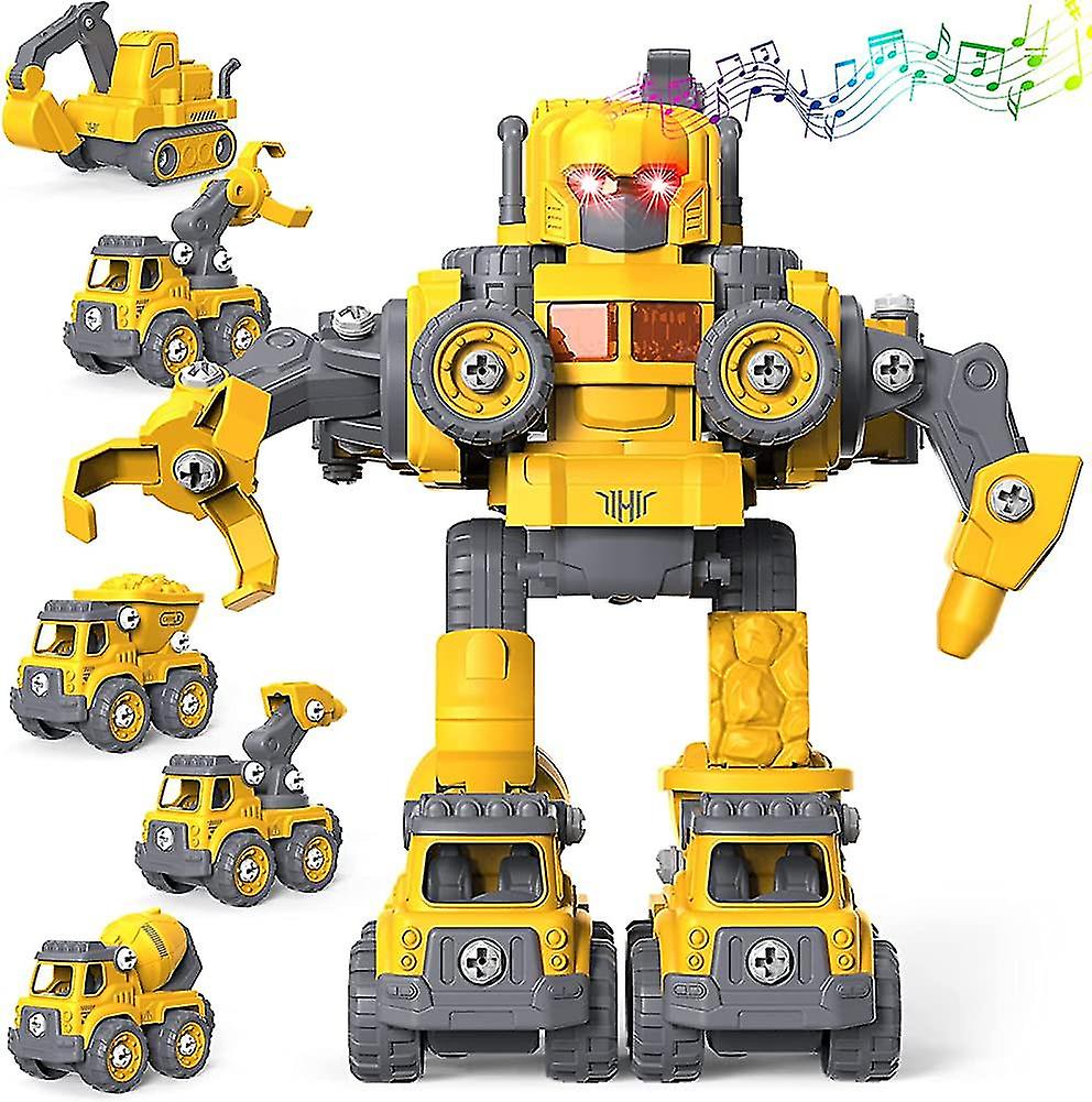 Take Apart Construction Vehicles Excavators Truck Toy,5 In 1 Diy ...