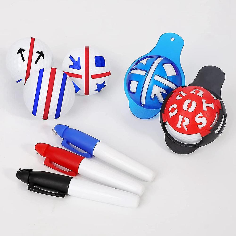 Golf Ball Marker,color Line Markers , Triple Plastic Golf Ball Marking ...