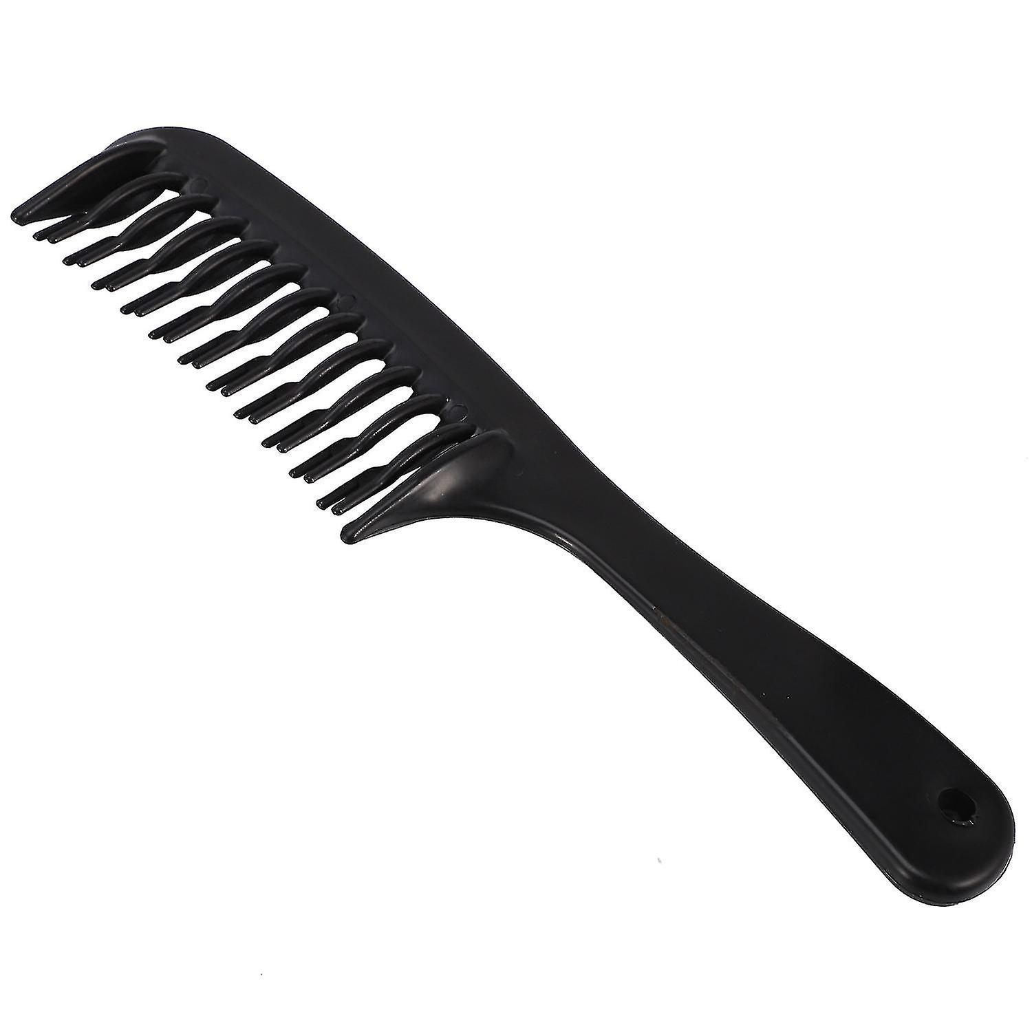 Black Double Row Tooth Detangler Hair Comb Shampoo Comb With Handle For ...