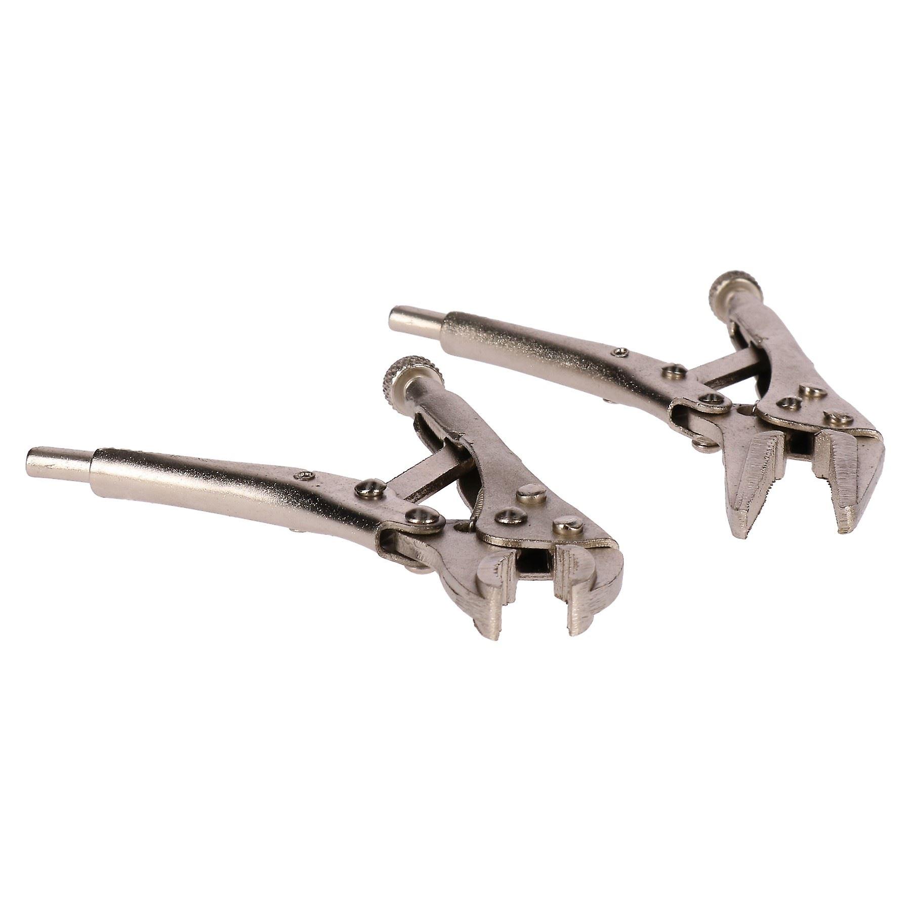 2pc Mini Locking Pliers Set Long and Round Nose Vice Grips Holders ...