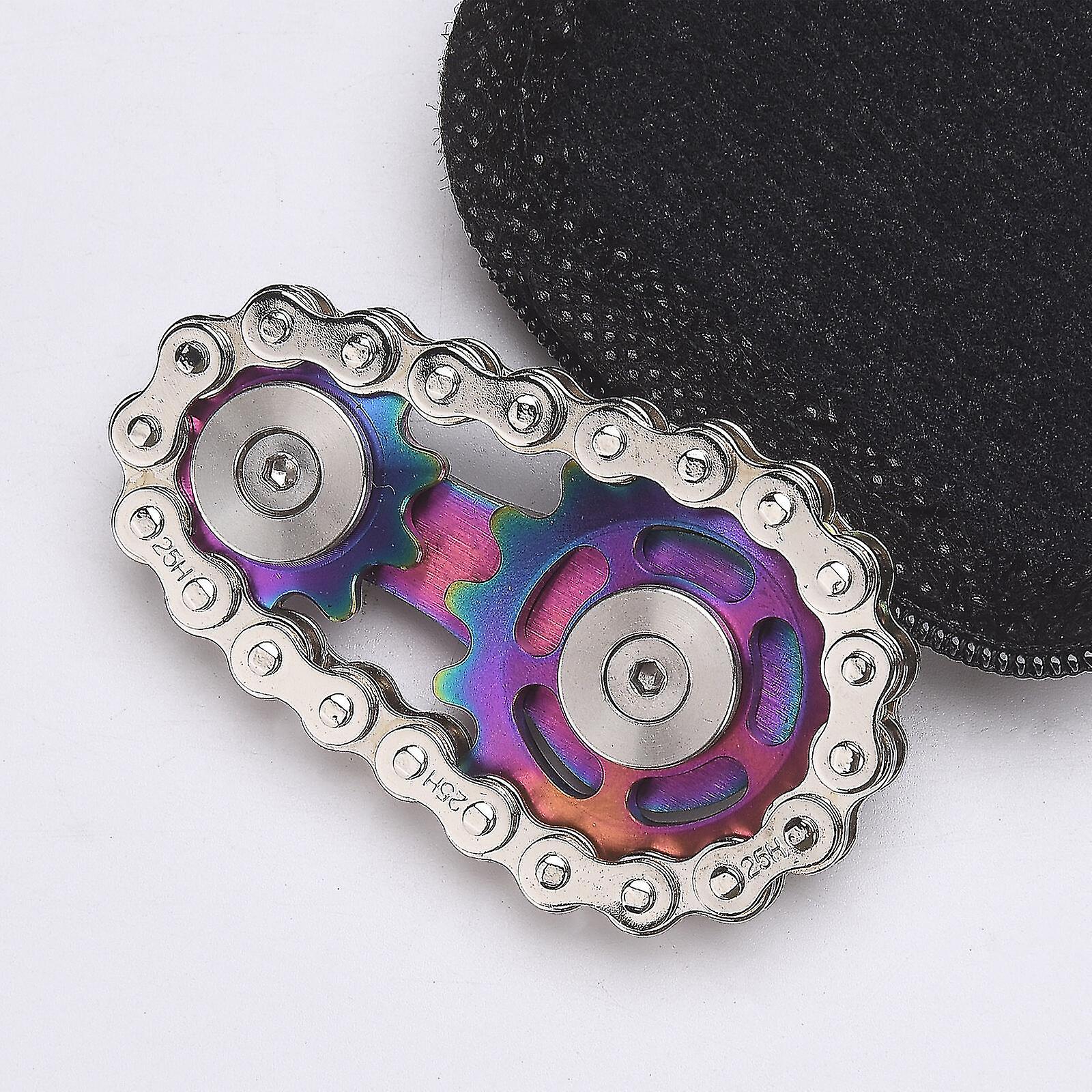 Bike Chain Gear Fidget Spinner Metal Sprocket Chain Fidget Decompress ...