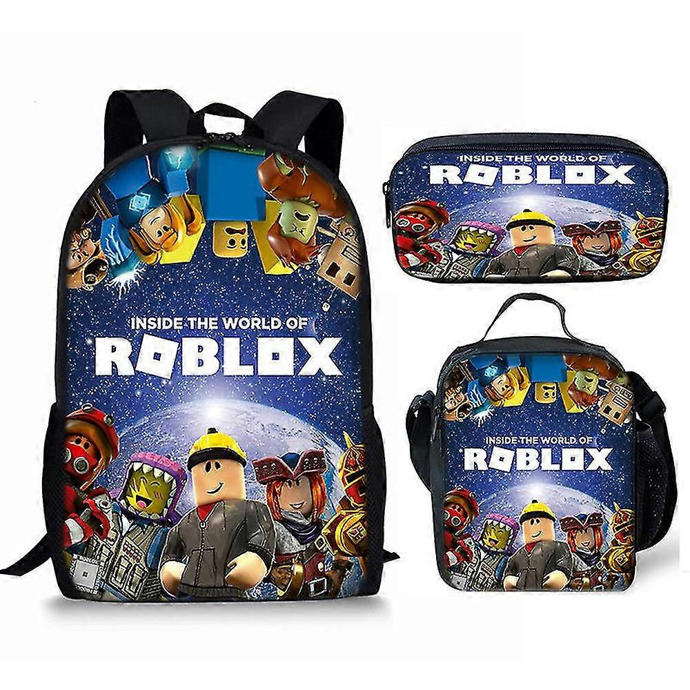 Roblox Three-piece Backpack For Kids, Printed Backpack For Teenagers ...