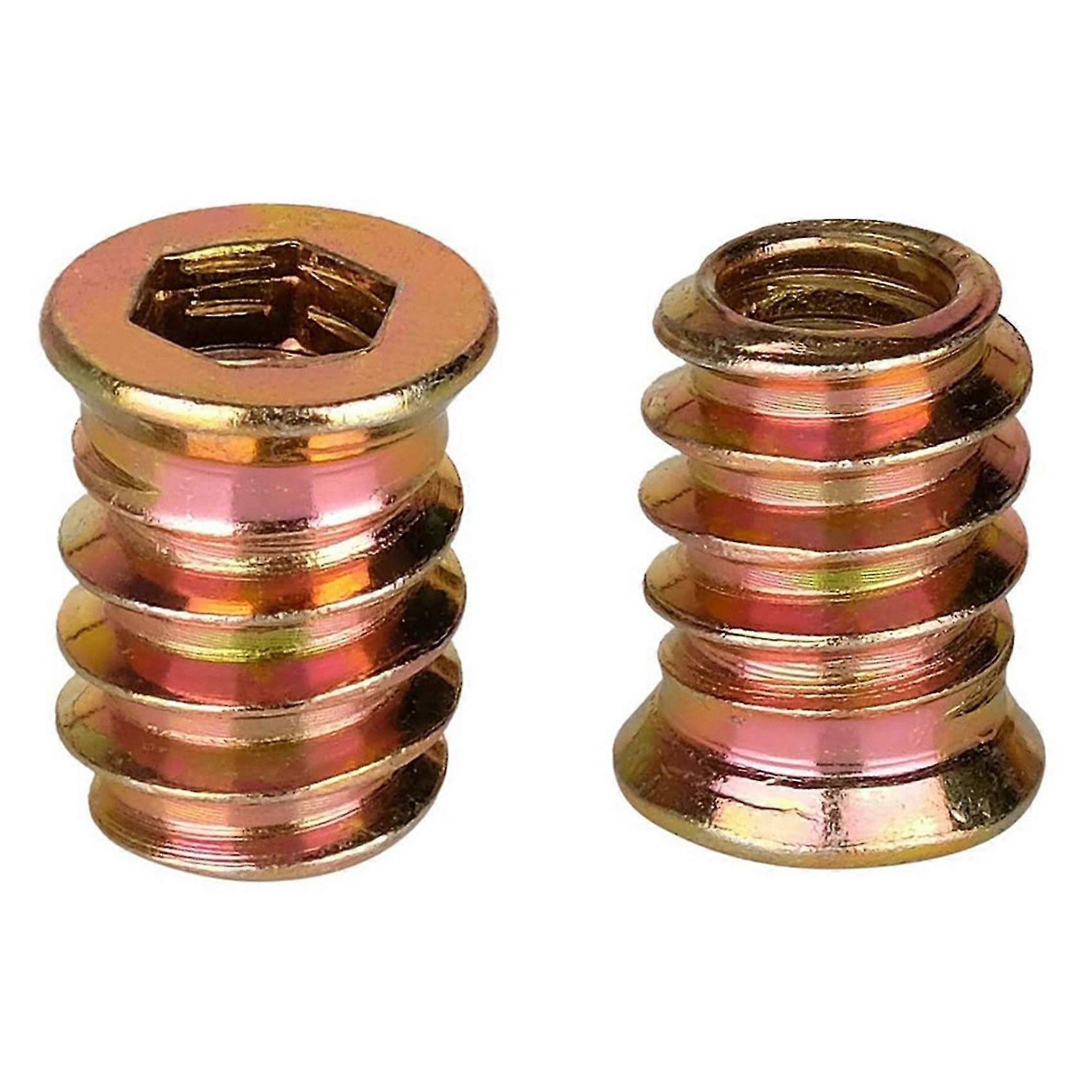 100pcs M6 X 15mm Furniture Screw In Nut Threaded Wood Inserts Bolt ...