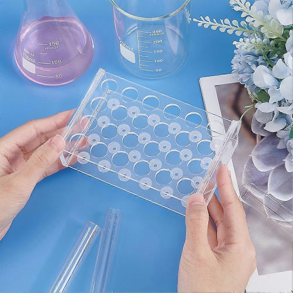 24 Sockets Acrylic Clear Test Tube Rack Transparent Acrylic Test Holder ...