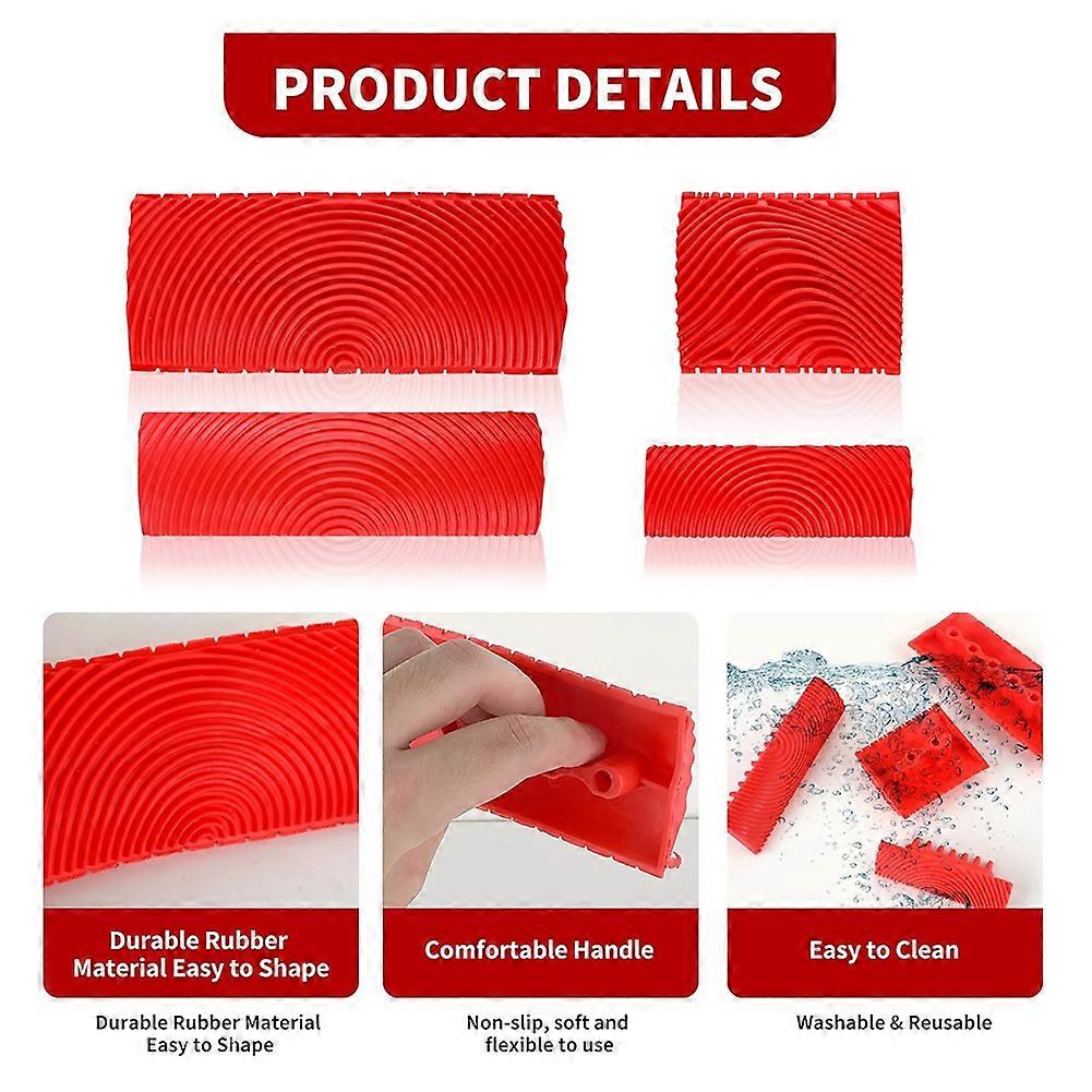 6 Pcs Wood Graining Tools, Soft Rubber Wood Grain Maker Painting, DIY ...