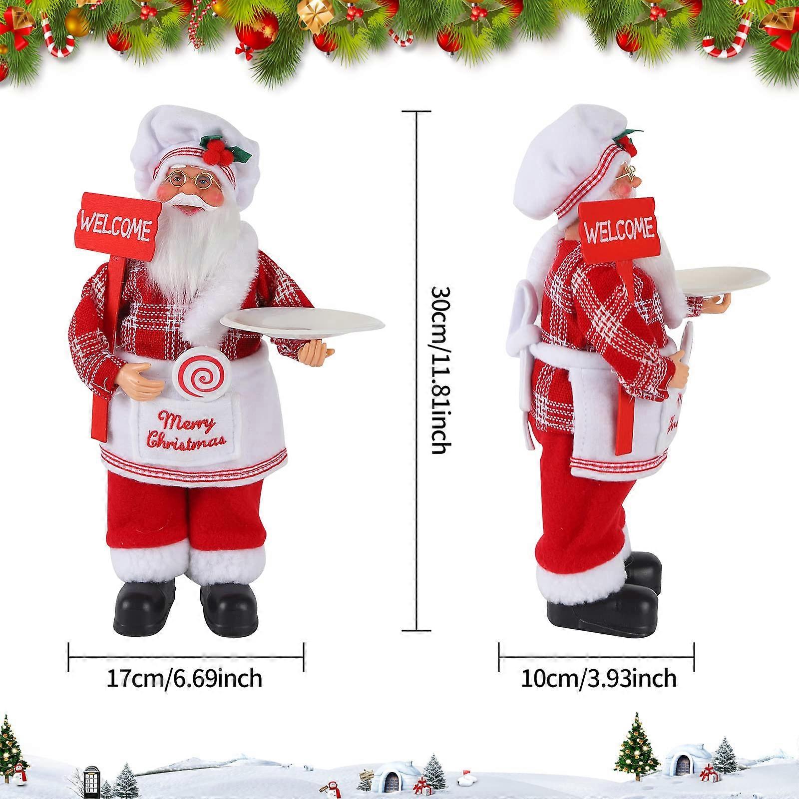 Christmas Santa Claus Ornament Christmas Standing Santa Claus Figurine ...