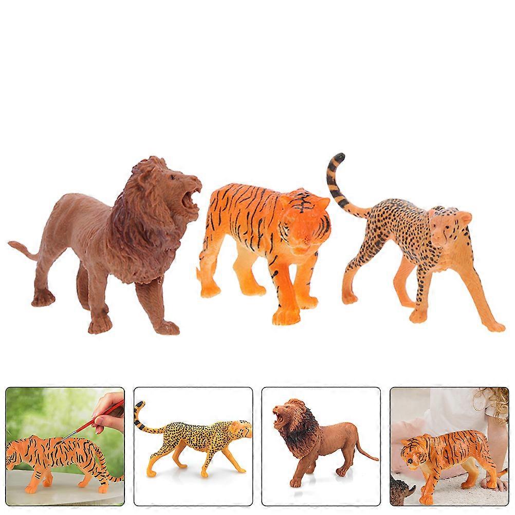 6Pcs Realistic Mini Jungle Zoo Animal Figurines Cake Topper Toy Mini ...