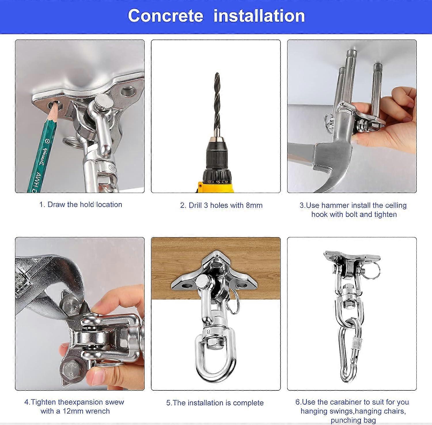 Awroutdoor Ceiling Hook With Sus304 Stainless Steel 450Kg Capacity 360 ...