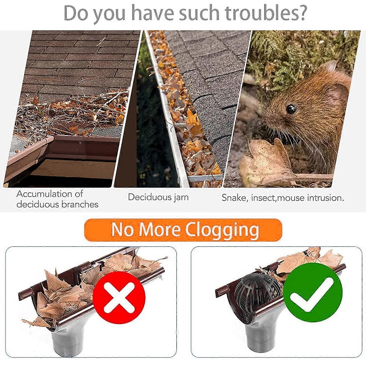 4 Pack Gutter Strainers Gutter Guards 14.5 * 11(Diameter X Height ...