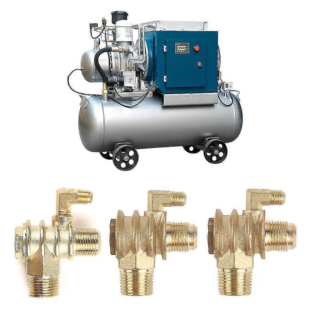 Air Compressor 3-Port Brass Check Valve Connector Tool 3 Way Metal ...
