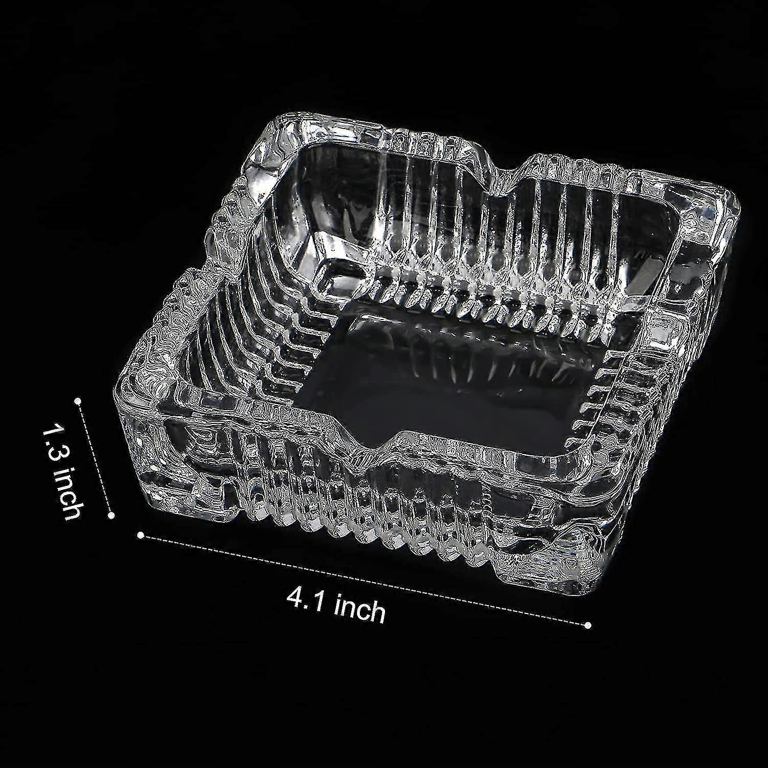 Ashtray, Glass Ashtray Square Crystal Ashtray, Classic Design Ashtray For Weed, Home Large ...