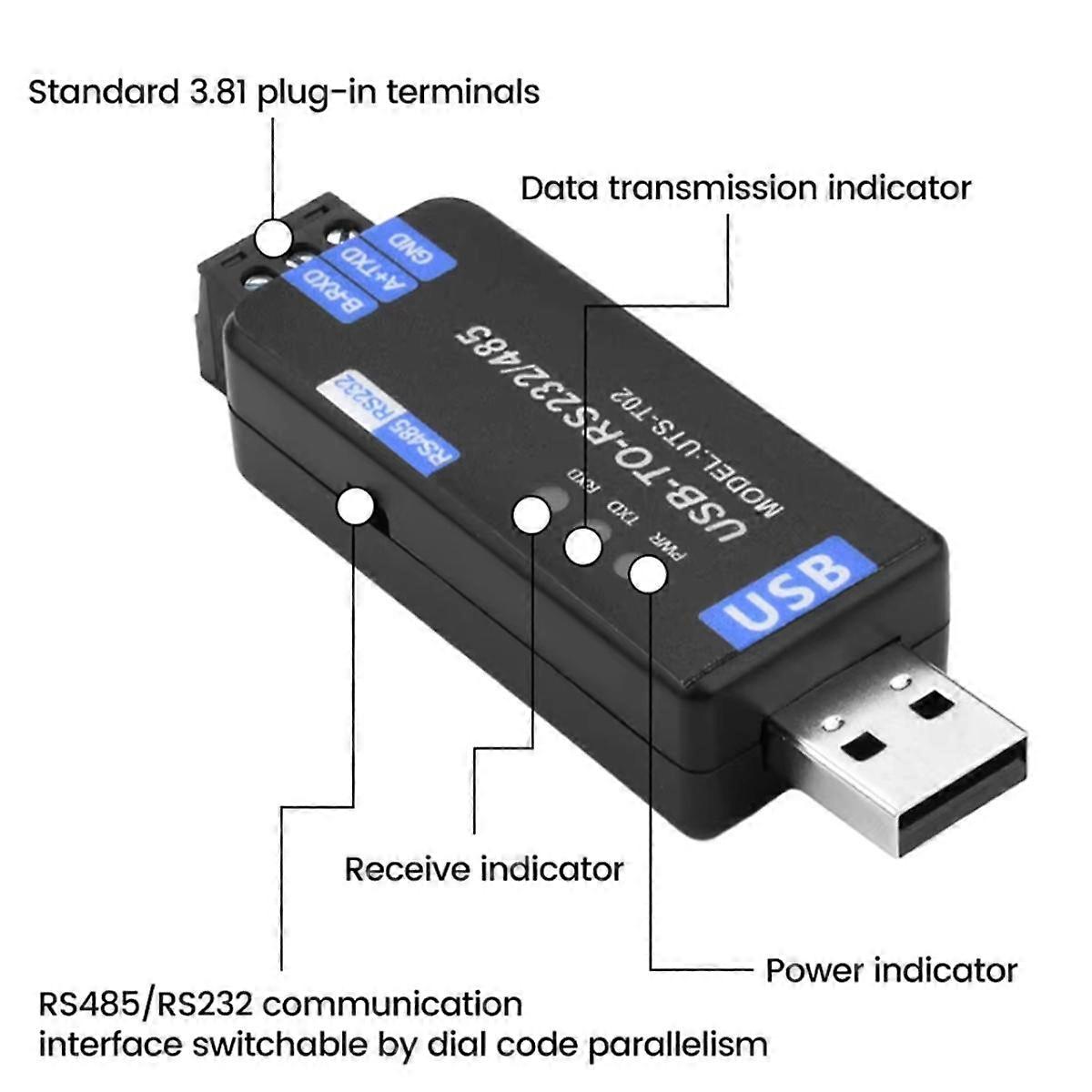 USB to RS485/RS232 Communication Module Bidirectional Half-Duplex ...