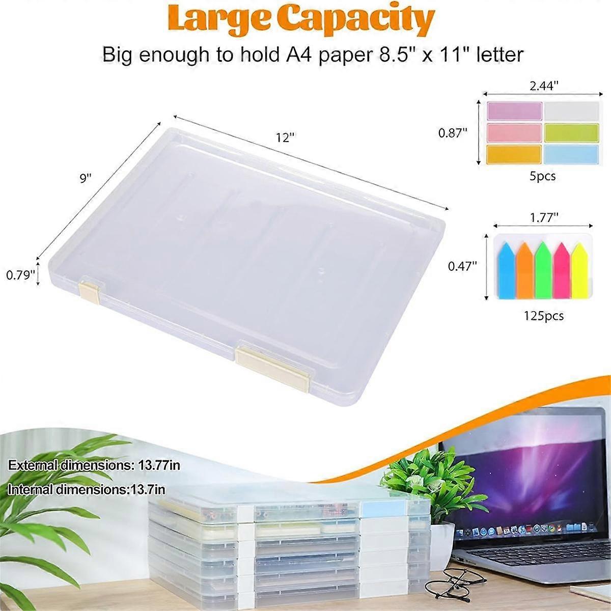 Plastic File Storage Box, 6 Pack A4 Paper Storage Boxes with Two Types ...