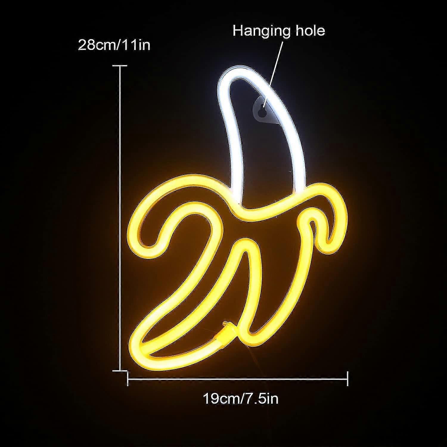 Banana Neon Signs Yellow White Banana Neon Lights Fruit Led Light Sign ...