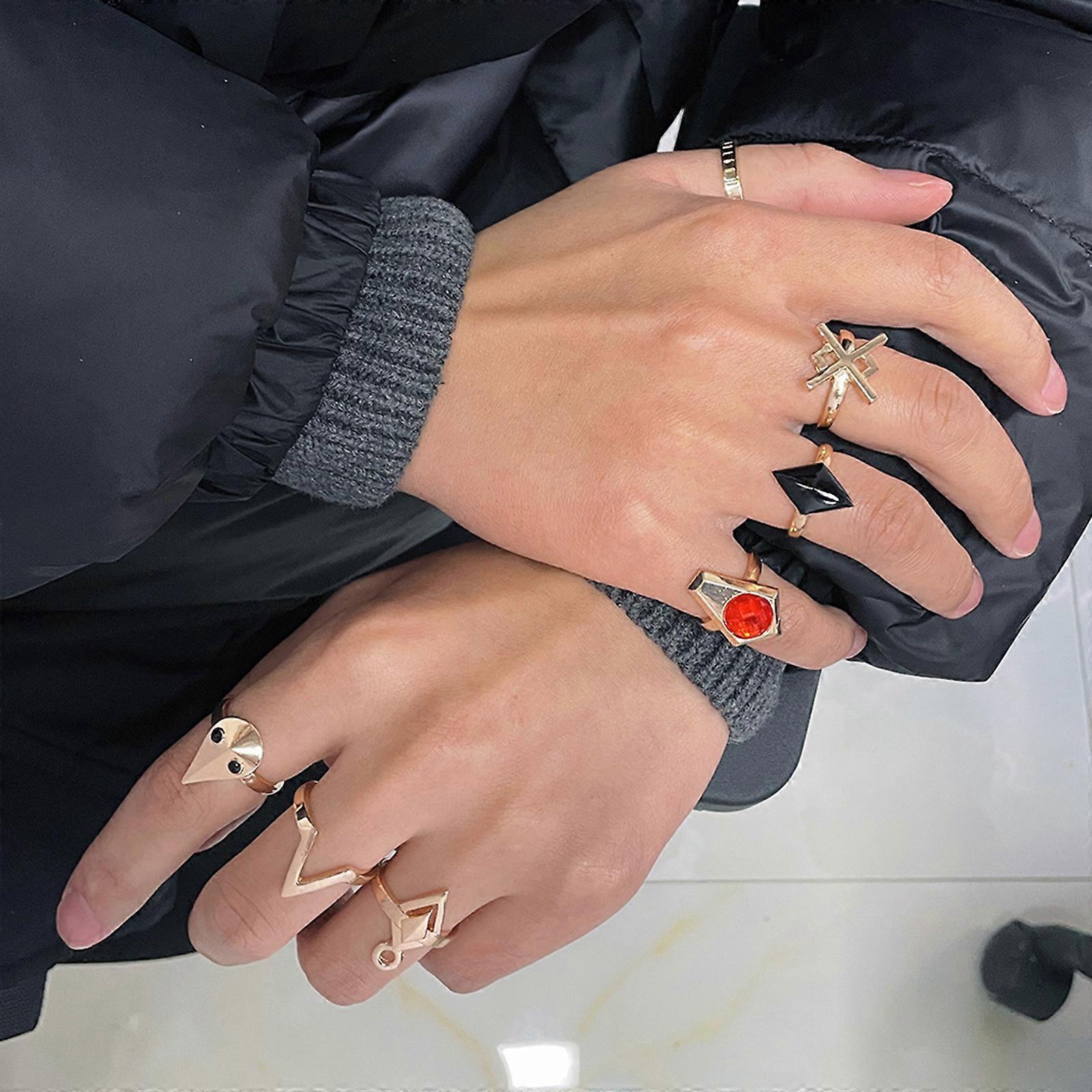 7 Hu Tao Rings Genshin Impact Cosplay Ring Metal Anime Accessory ...